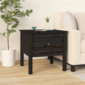 813802 vidaXL Odkládací stolek černý 50 x 50 x 49 cm masivní borovice