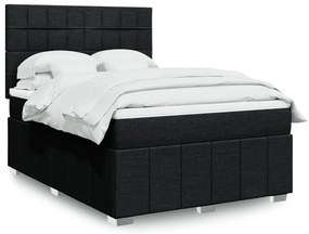 Box spring postel s matrací černá 160x200 cm textil 3291721