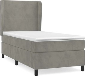 vidaXL Box spring postel s matrací 90x190 cm samet [3129063] Barva: Tmavě moddrá