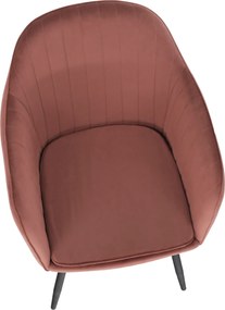 Designové křeslo, růžovohnědou Velvet látka, ZIRKON