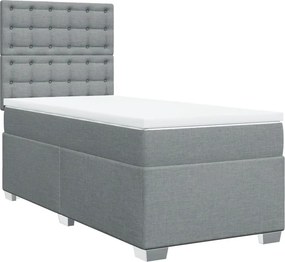 Box spring postel s matrací světle šedá 90x200 cm textil 3290385