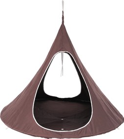 Závěsné houpací křeslo, šedohnědá TAUPE, KLORIN NEW TYP 2 BIG SIZE CACOON HAMMOCK