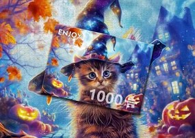 ENJOY Puzzle Malá čarodějnická kočka / 1000 dílků / od 14 let