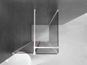 Mexen Velar, sprchový kout s posuvnými dveřmi 100 x 100 cm, 8mm šedé sklo, bílá matná, 871-100-100-41-20