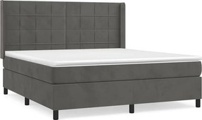 Box spring postel s matrací tmavě šedá 180x200 cm samet 3132694