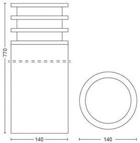 PH 17403/93/P0 Hue White Venkovní sloupkové svítidlo Philips Lucca 17403/93/P0 antracitové, 2700K, 77cm - PHILIPS HUE (915005561401)
