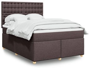Box spring postel s matrací tmavě hnědá 140x190 cm textil 3291292