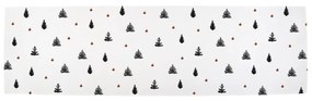 Vánoční bavlněný běhoun na stůl 140x40 cm Black Trees - Butter Kings