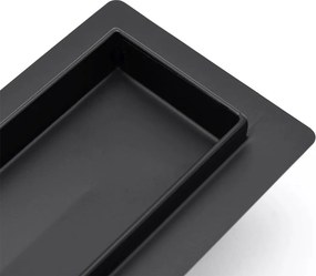 Rea PRO Black Matt, lineární odtokový žlab 70cm, vzor Greek, černá matná, REA-G8024