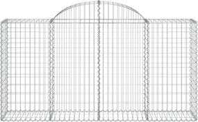 vidaXL Klenuté gabionové koše 6 ks 200x50x100/120cm pozinkované železo [3146324]