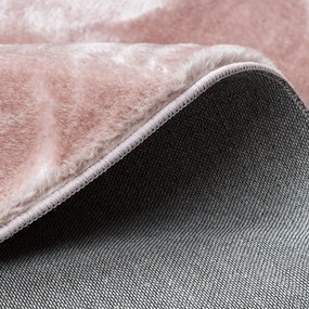 Dywany Łuszczów, Kusový koberec Visco Rabbit Pink 8 kruh, 120x120 (průměr) kruh, růžová, dětský pokoj