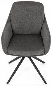 Jídelní židle 180° otočná lanýžová voděodolná látka, černý kov DCH-P3174 GREY2