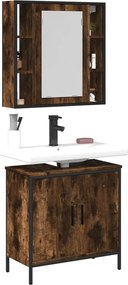 vidaXL 2dílný set koupelnového nábytku kompozitní dřevo [3214724] Barva: kouřový dub