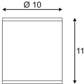 SLV 231541 Sitra, bílé stropní venkovní svítidlo, 1x9W, prům. 10cm, IP44
