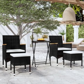 Fionshop 262843573 5dílný zahradní bistro set polyratan a tvrzené sklo če