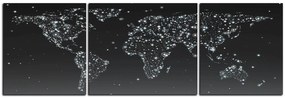 Obraz na plátně - Zářící mapa světa - panoráma 5213QC (120x40 cm)