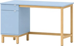 Psací stůl MODEL se šuplíkem a skříňkou do dětského pokoje Zvolte barvu: Světle modrá s bílým úchytem, Zvolte rozměr: 100x60 cm, Zvolte stranu: Levá