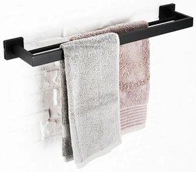 Rea Erlo 02, 2-řadý věšák na ručníky 60cm 332919, černá matná, REA-06908