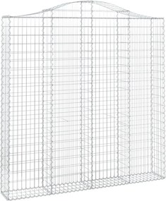 Klenutý gabionový koš 200 x 30 x 200/220 cm pozinkované železo 153390