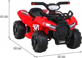 Ramiz Dětská čtyřkolka na baterie Storm červená + motor 25W + MP3 USB + LED
