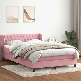 Box spring postel s matrací růžová 160x210 cm samet 3317786