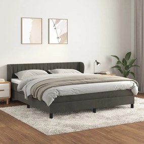 Box spring postel s matrací tmavě šedá 160x200 cm samet 3127620