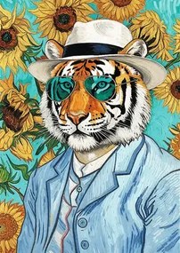 TREFL Puzzle Premium Plus: Pan Tygr a Slunečnice / 500 dílků / 34 x 48