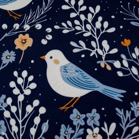 Prostěradlo z mikrovlákna DENIM BIRDS modré 90x200 cm