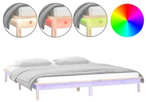 820621 vidaXL Rám postele s LED světlem 180 x 200 cm Super King masivní dřevo