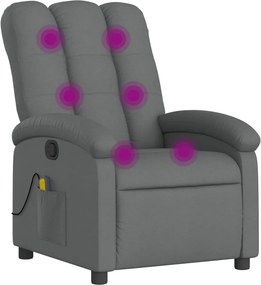 Masážní křeslo s polohovacím mechanismem, tmavě šedé, látkové 3205385