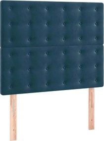 Čelo postele tmavě modré 90x5x118/128 cm sametové 3116806