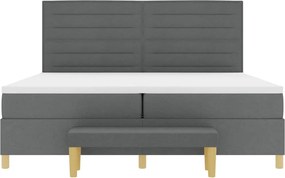 Postel s boxspringem s matrací Tmavě šedá 200 x 200 cm textil 3344248