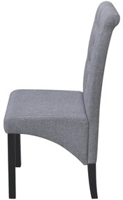 Jídelní židle 6 ks světle šedé textil - Default Title