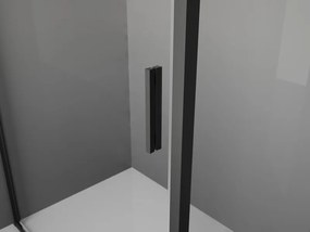 Mexen Exo, posuvná sprchová kabina, dveře 170 cm + boční stěna 85 cm, transparentní sklo, černá, 8151-170-085-70-00