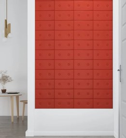 vidaXL Nástěnné panely 12 ks 30 x 15 cm umělá kůže 0,54 m² [343969] Barva: vínová červená