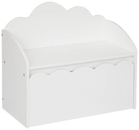 Bílá dětská úložná lavice Cloud