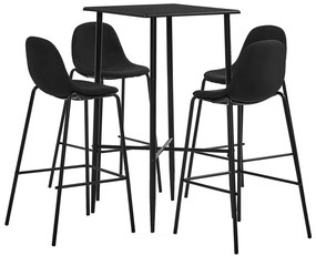 3dílný barový set textil černý 279966