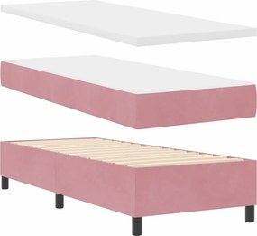 Postel s boxspringem s čelo Růžová 200 x 80 cm samet 3340957