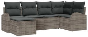 Set pohovek 6 ks Šedá polyratan 3354778