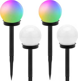 Verk Group 4x rgb solární zahradní kuličková lampa 10 cm