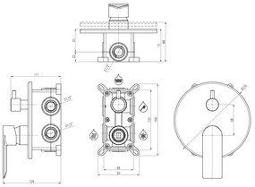 Slezák - RAV Vanová/sprchová baterie 2-cestná s podomítkovým tělesem a s boxem NIL - , Zlatá lesk