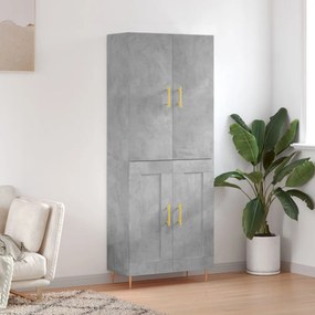 Skříň highboard betonově šedá 69,5x34x180 cm kompozitní dřevo