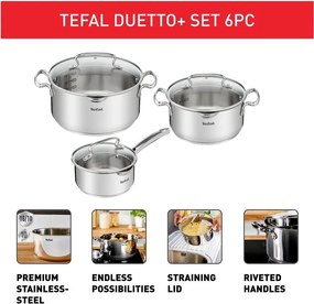 Nerezová sada nádobí 6 ks DUETTO+ G719S655 – Tefal
