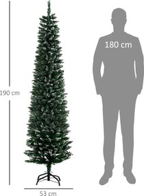 HOMCOM Vánoční stromek 190 cm, vysoce realistický, 570 větviček, nehořlavý, stabilní podstavec, zelená