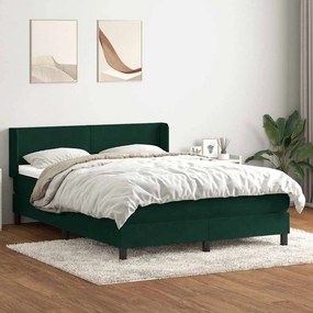 Box spring postel s matrací tmavě zelená 160x220 cm samet 3317994