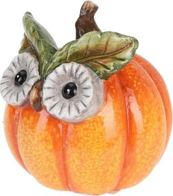 Dýňová dekorace s tváří sovy 11 cm