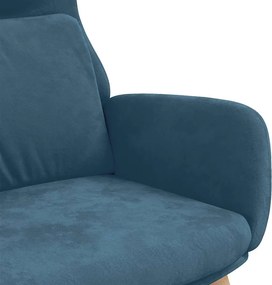 Relaxační křeslo modré samet 341361