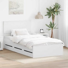 Rám postele se zásuvkou Bílá 100 x 200 cm Inženýrské dřevo 3410735