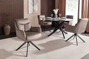 Designová otočná židle Brock taupe samet