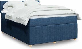 Box spring postel s matrací modrá 140x190 cm textil 3289750